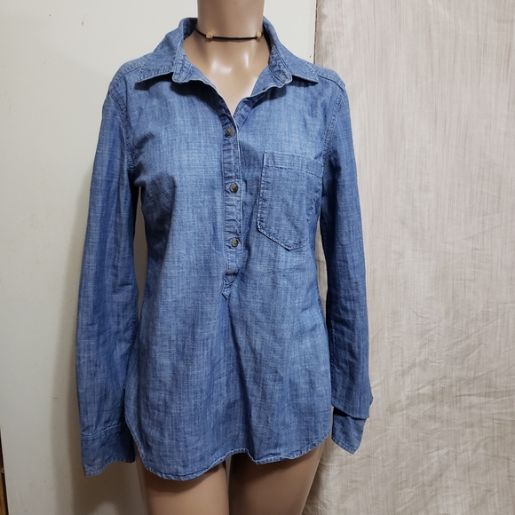 Merona | Tops | Merona Cotton Chambray Jean Shirt Size S | Poshmark
